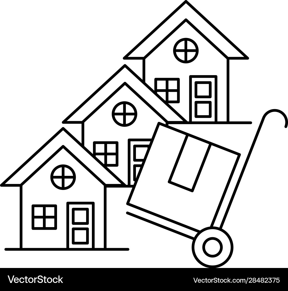 Cart with box carton postal service Royalty Free Vector