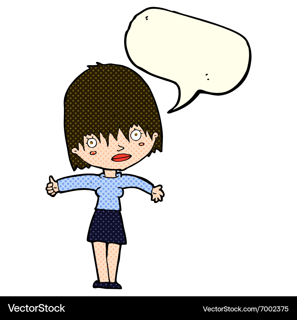 Cartoon curious woman with speech bubble Vector Image