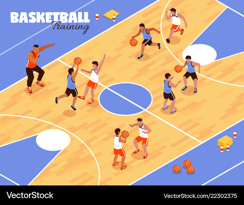 Children basketball team background Royalty Free Vector