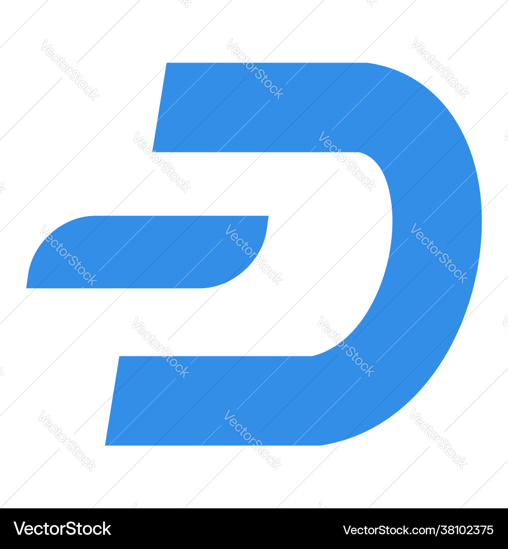 Dash token symbol defi project Lizenzfreies Vektorbild