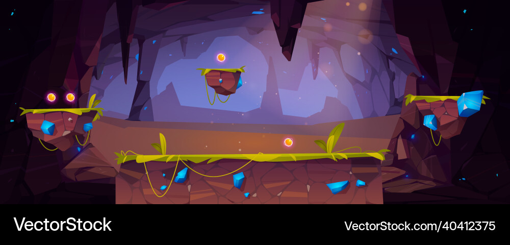 Game platform cartoon underground fantasy world Vector Image