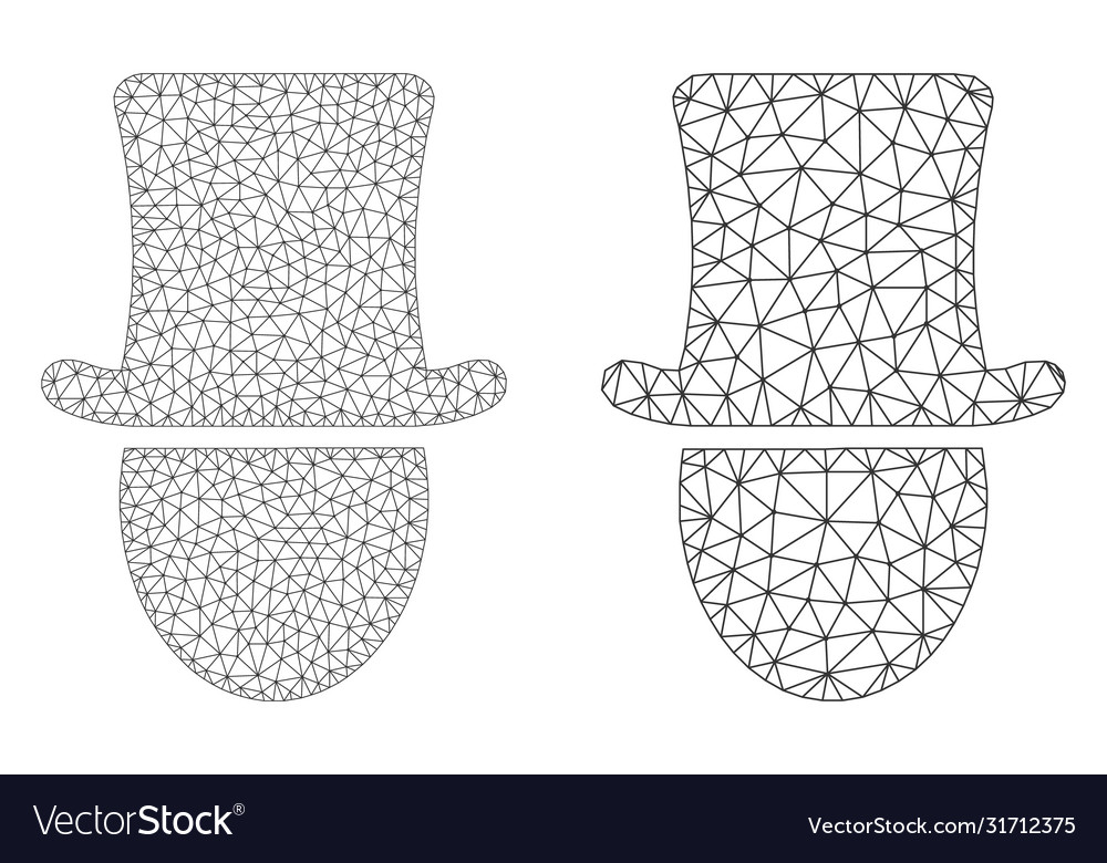 Hat man icon - triangular mesh Royalty Free Vector Image