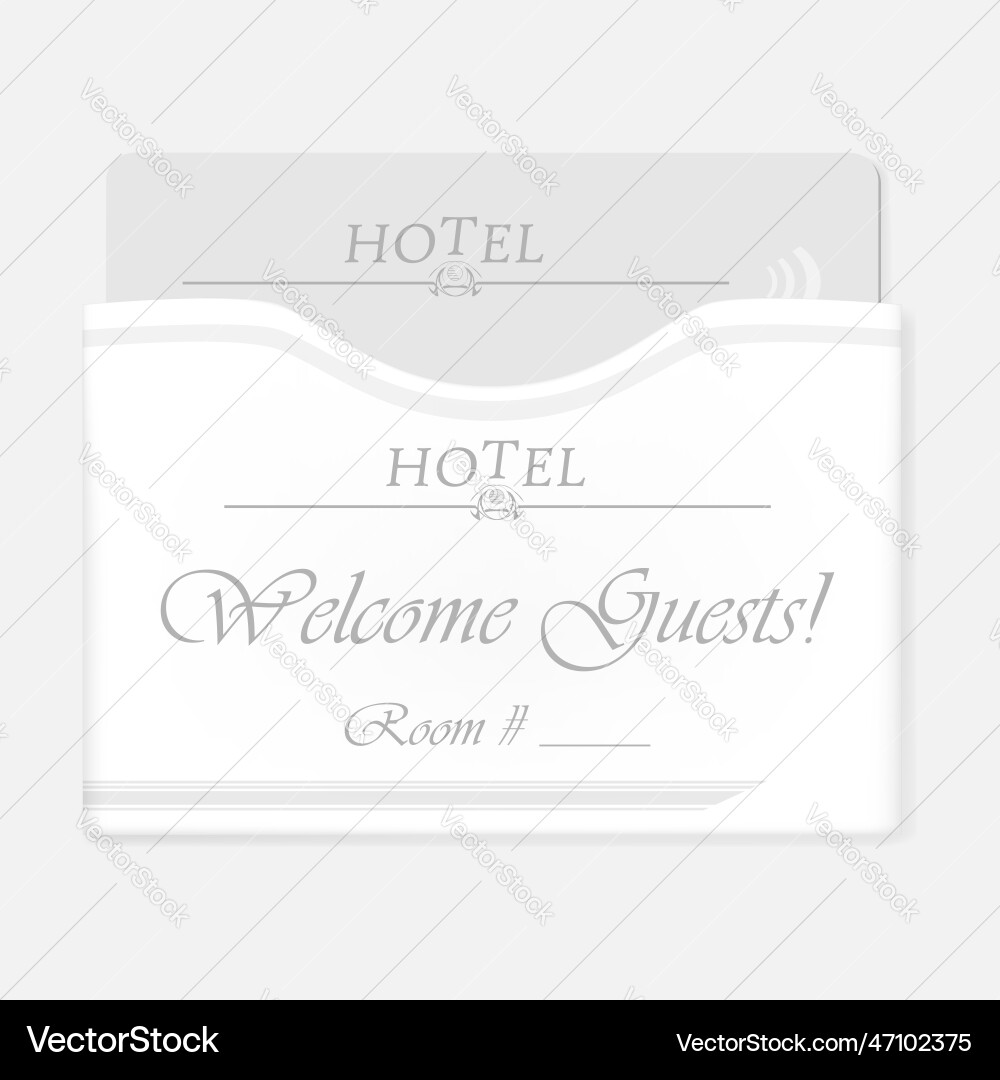 Hotel rfid key card inside white keycard sleeve Vector Image