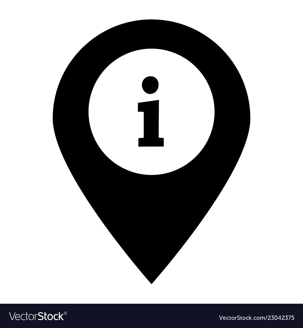 Information on pin icon white background flat Vector Image
