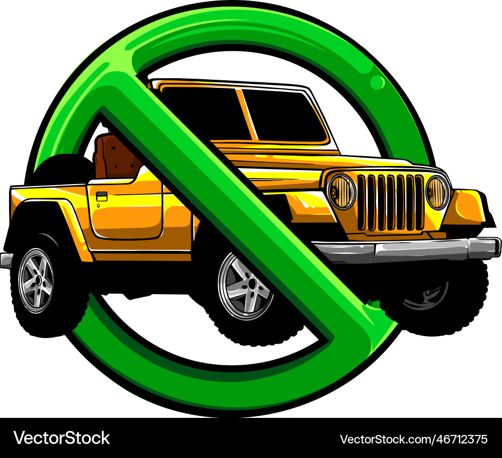 No vehicles allowed sign crossed out Royalty Free Vector