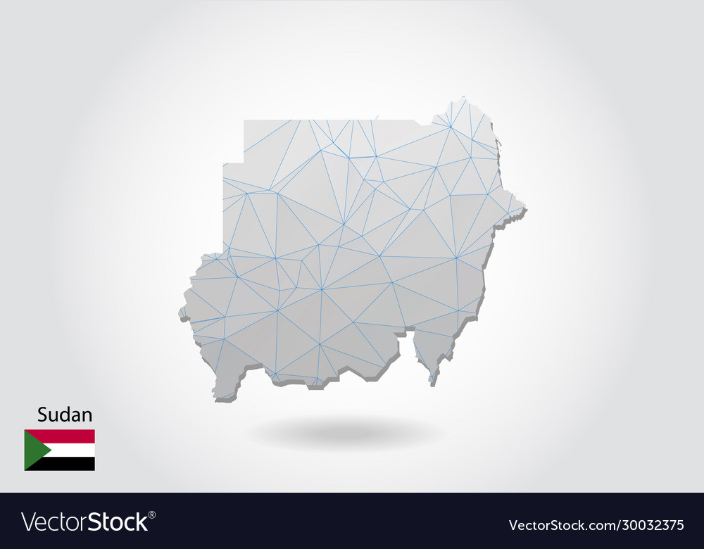 Polygonal sudan map low poly design made Vector Image