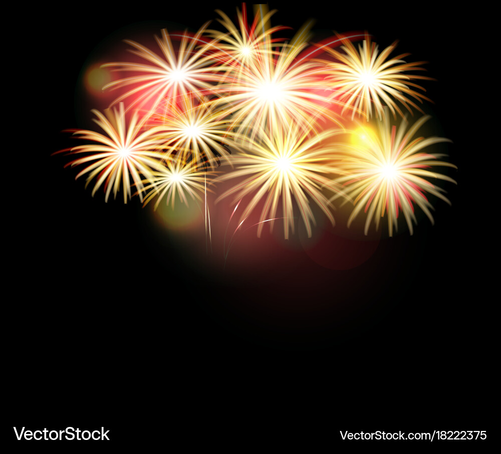 Set of isolated fireworks Royalty Free Vector Image
