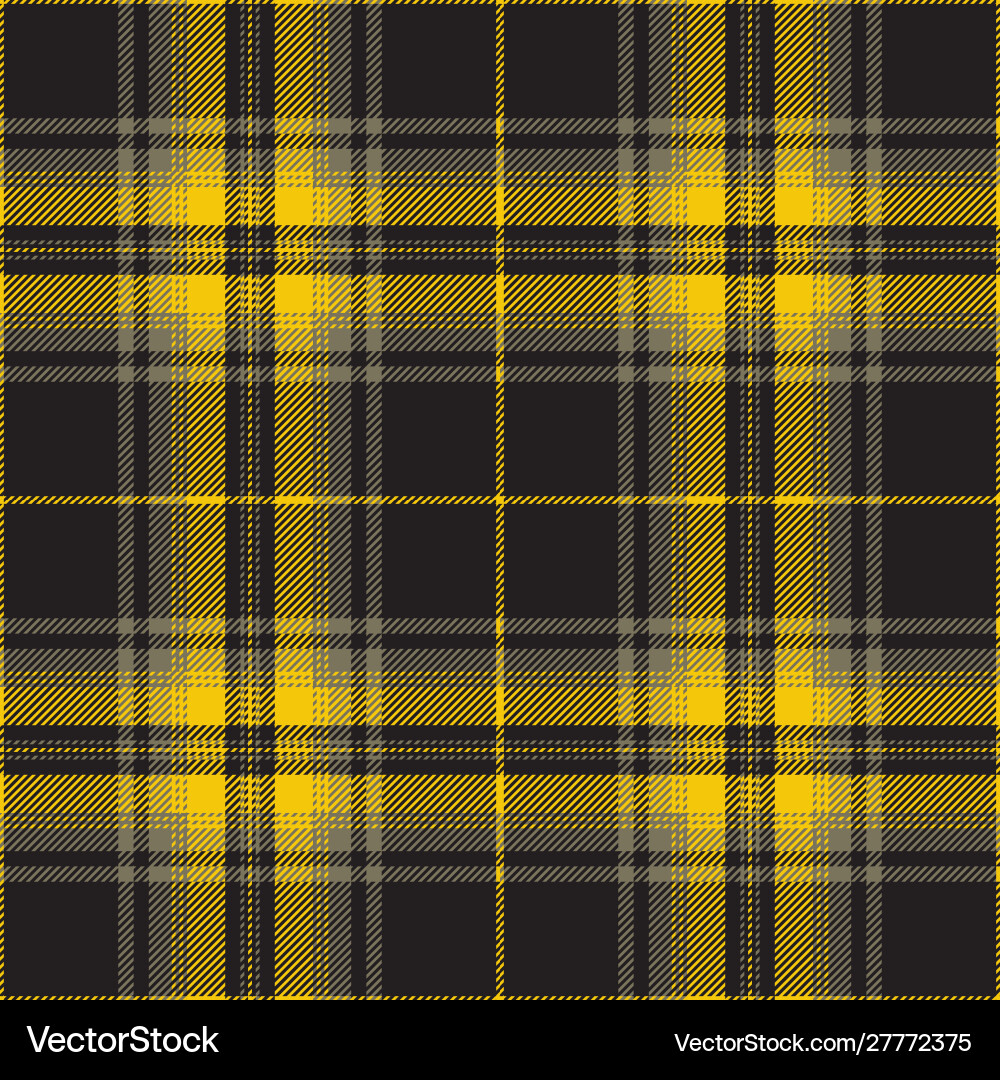 Yellow and dark gray tartan plaid scottish pattern