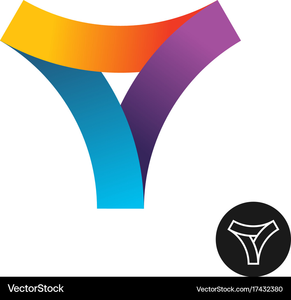 Abstract triangle colorful ribbon logo Royalty Free Vector