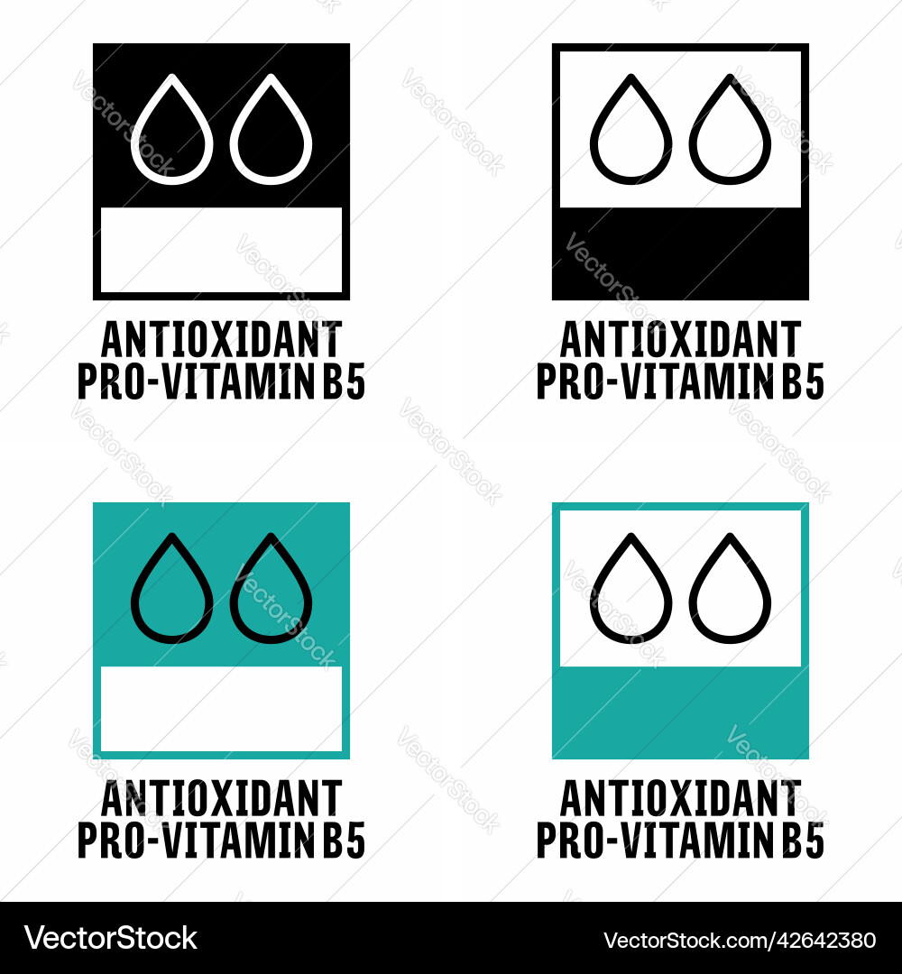 Antioxidant pro-vitamin b5 information sign Vector Image