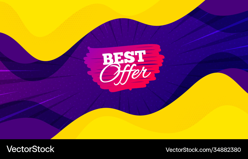 Best offer banner discount sticker shape Vector Image