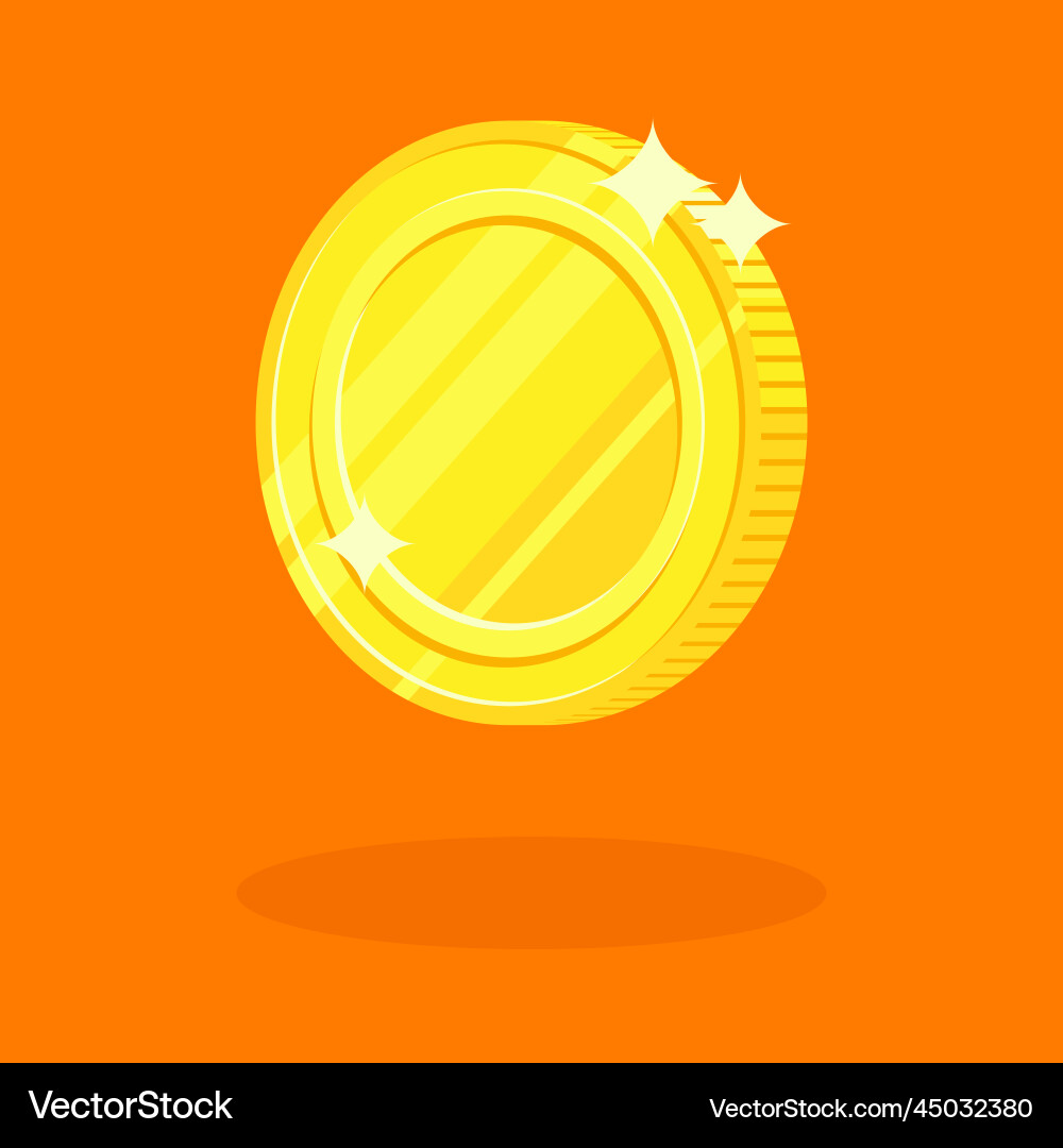 Cartoon icon gold coins rotate Royalty Free Vector Image
