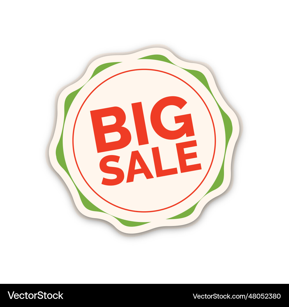 Colorful big sale label Royalty Free Vector Image