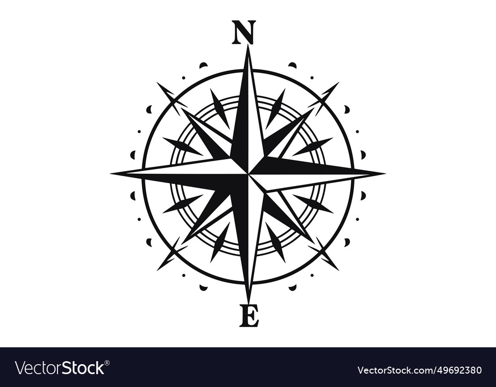 Compass Rose Icon Logo Royalty Free Vector Image