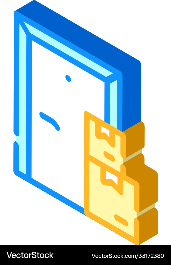 Contactless door delivery isometric icon Vector Image