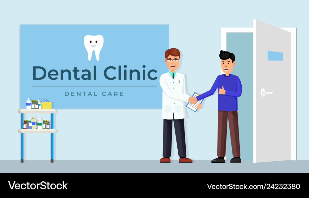 Doctor and patient handshake Royalty Free Vector Image