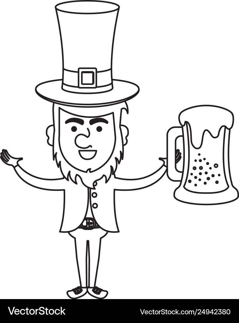 Leprechaun with beer avatar character icon Vector Image