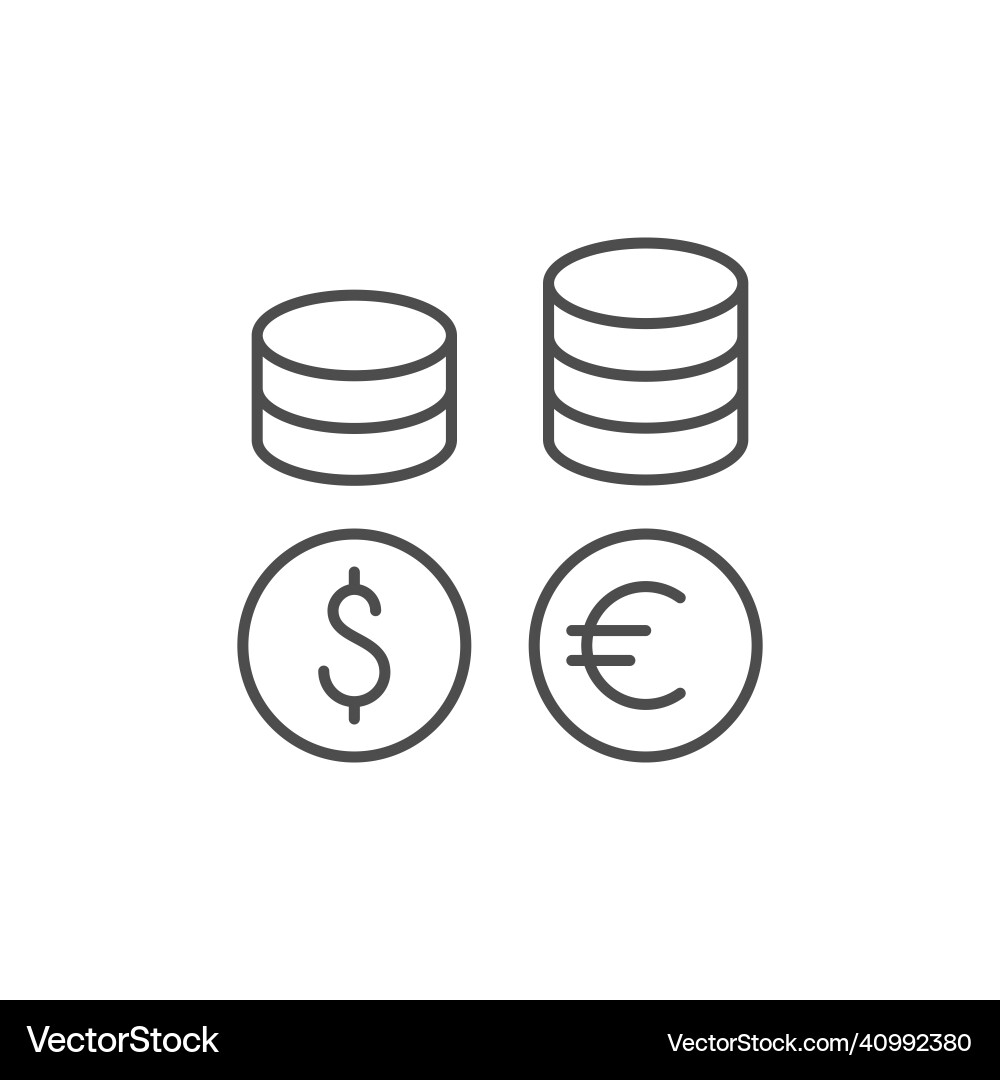 Money exchange rate line icon Royalty Free Vector Image