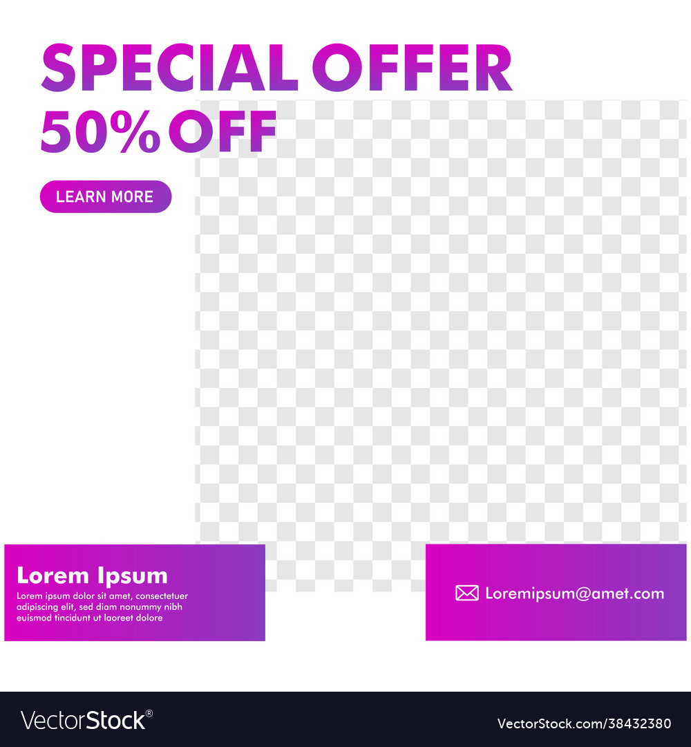 Promotion post design banner template Royalty Free Vector