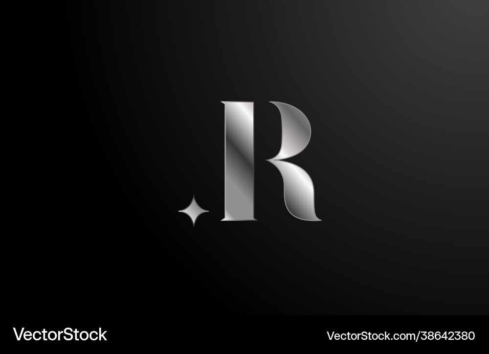 R alphabet letter icon design with star template Vector Image