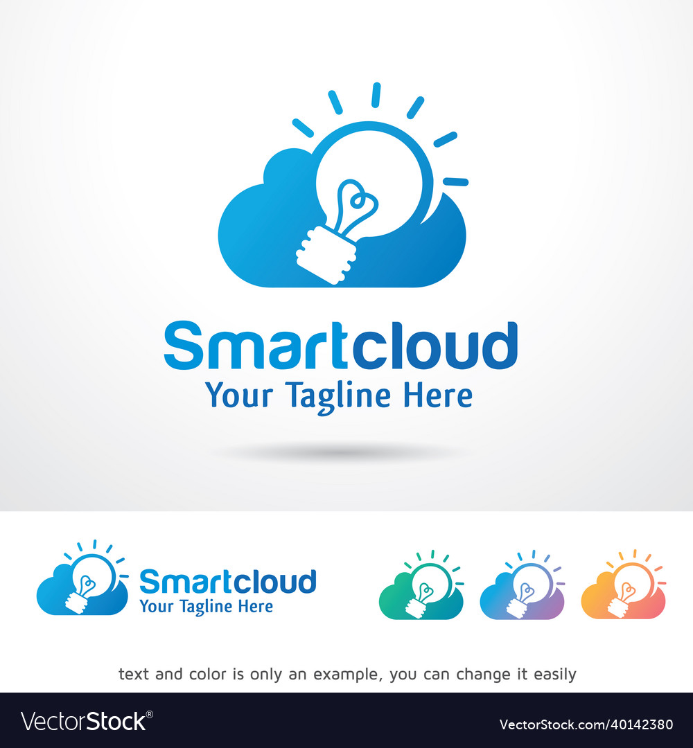 Smart cloud logo template Royalty Free Vector Image