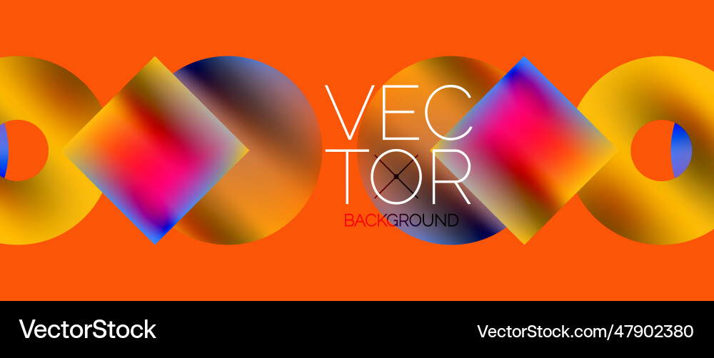 Squares and circles design fluid color gradients Vector Image