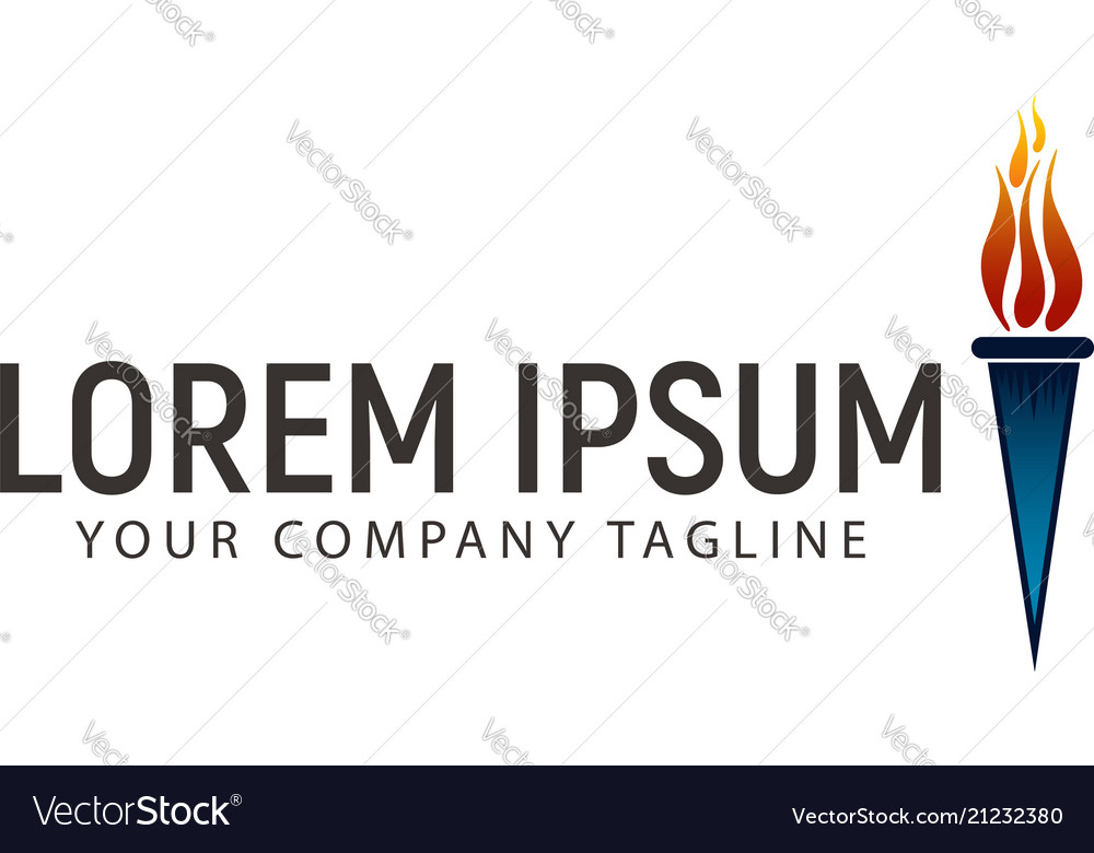 Torch logo design concept template Royalty Free Vector Image