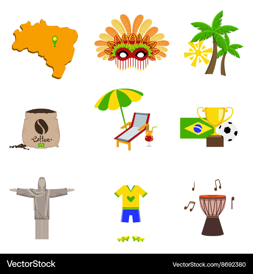Traditional Brasilian Symbols Royalty Free Vector Image