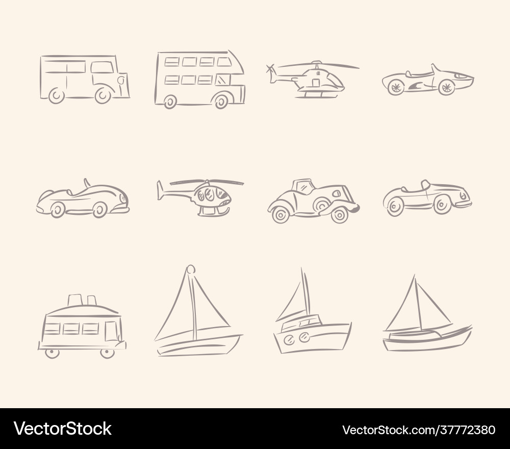 Transportation symbol set Royalty Free Vector Image