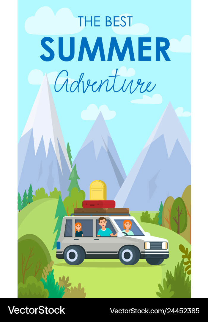 Best summer adventure vertical vacation banner Vector Image