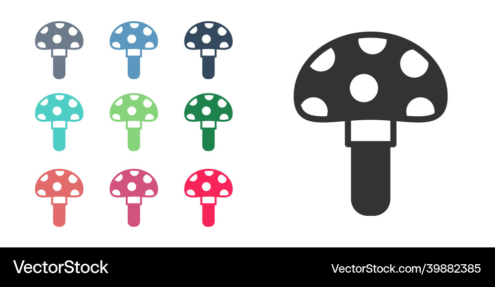 Black psilocybin mushroom icon isolated on white Vector Image