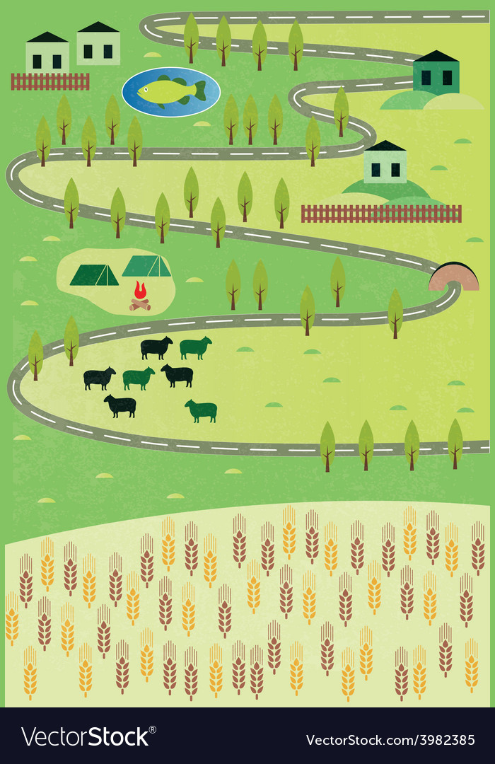 Cartoon map Royalty Free Vector Image - VectorStock