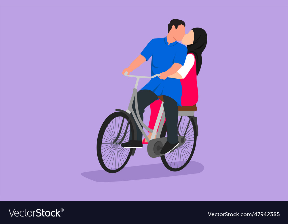 Character Flat Drawing Young Loving Arab Couple Vector Image