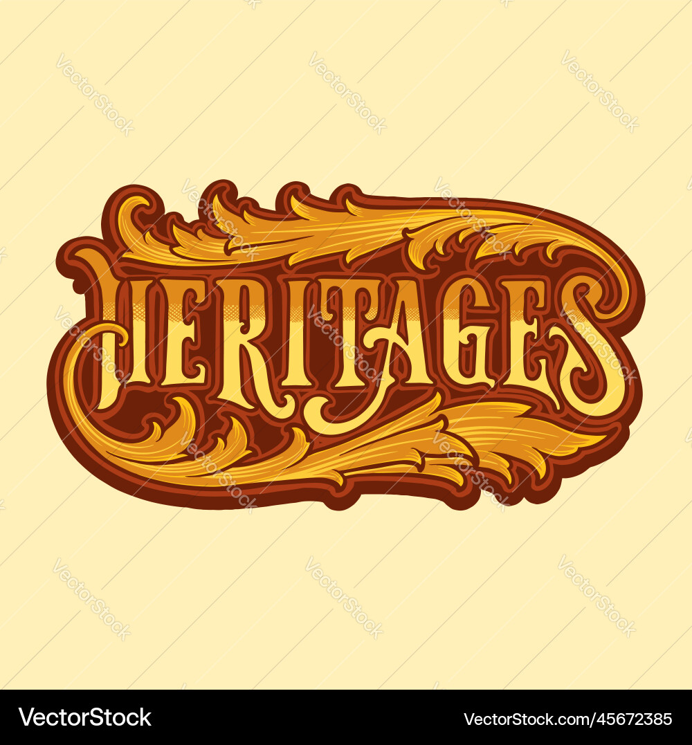 Classic luxury flourish heritage lettering text Vector Image