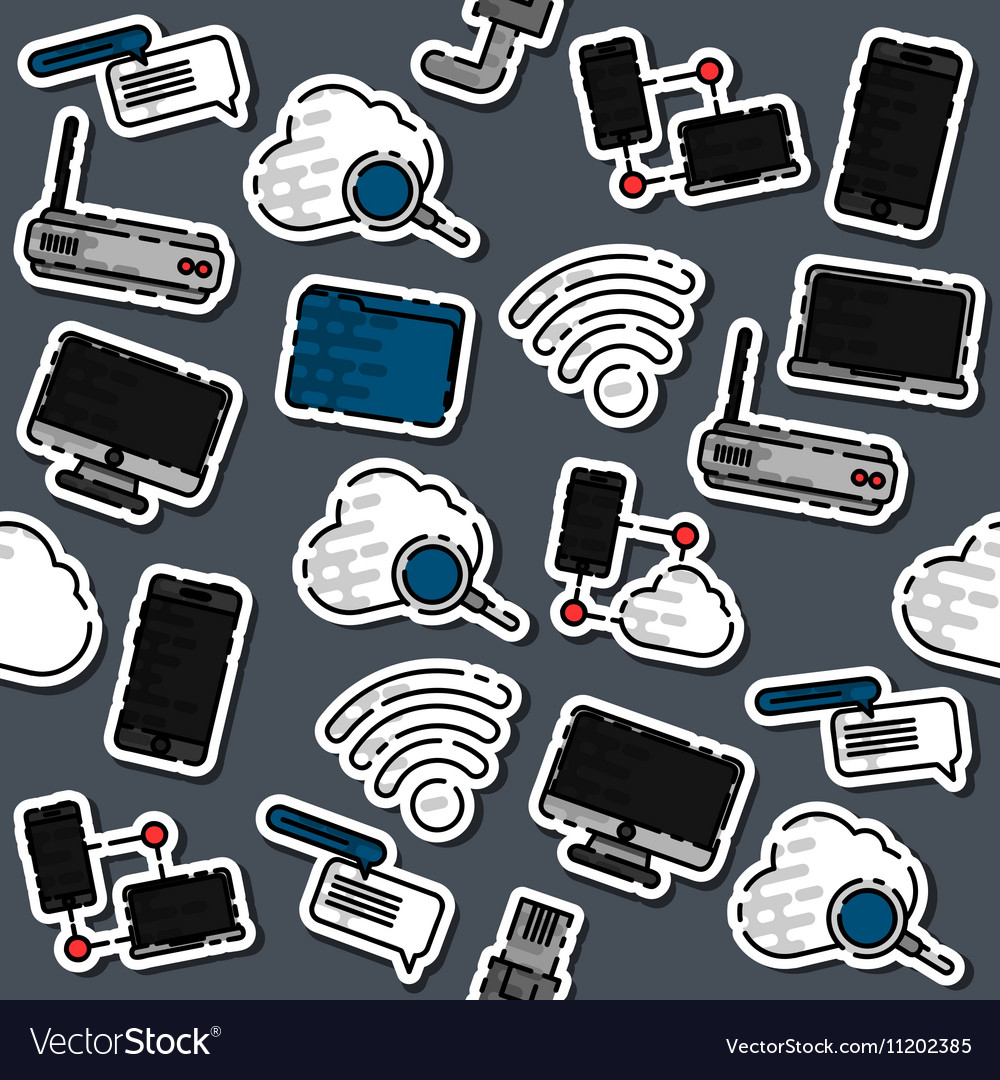 Colored internet and technology pattern Royalty Free Vector