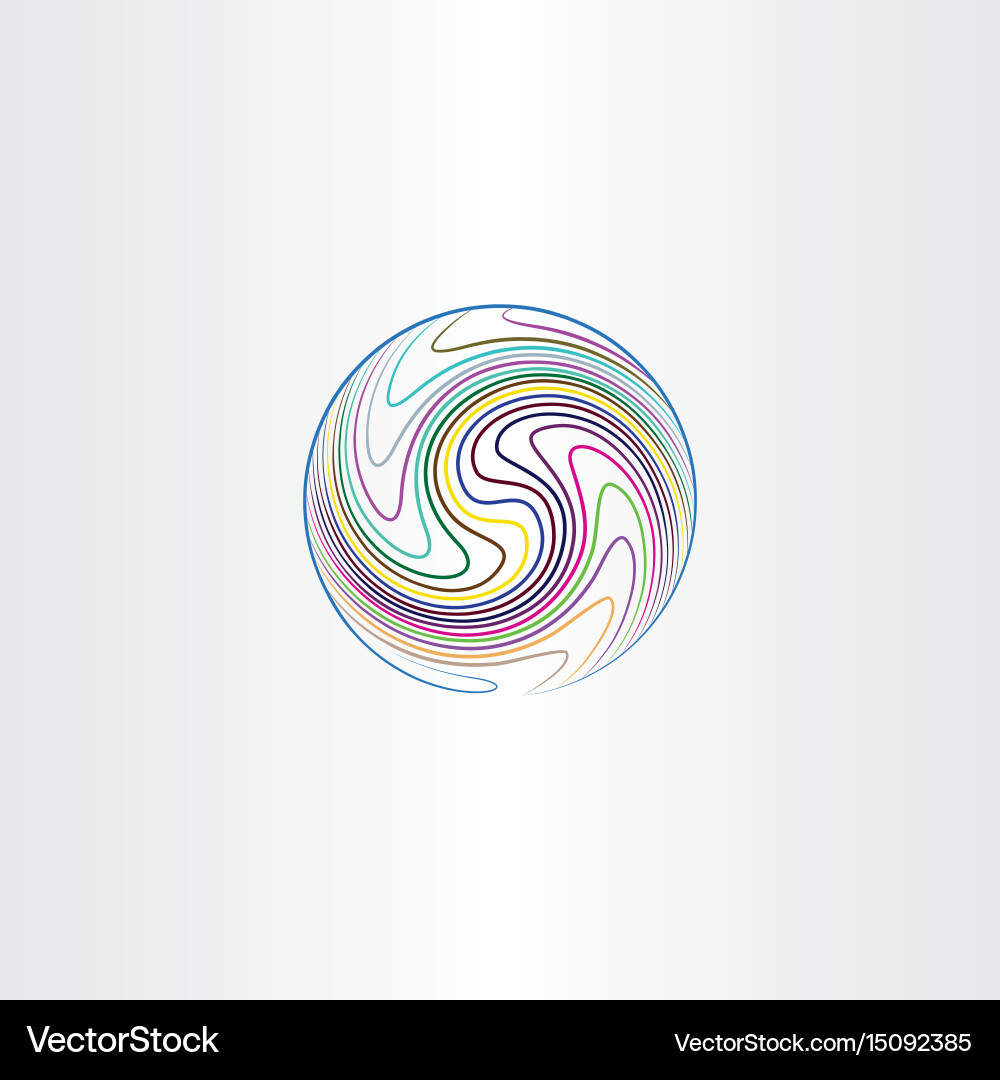 Colorful lines globe world earth abstract icon Vector Image