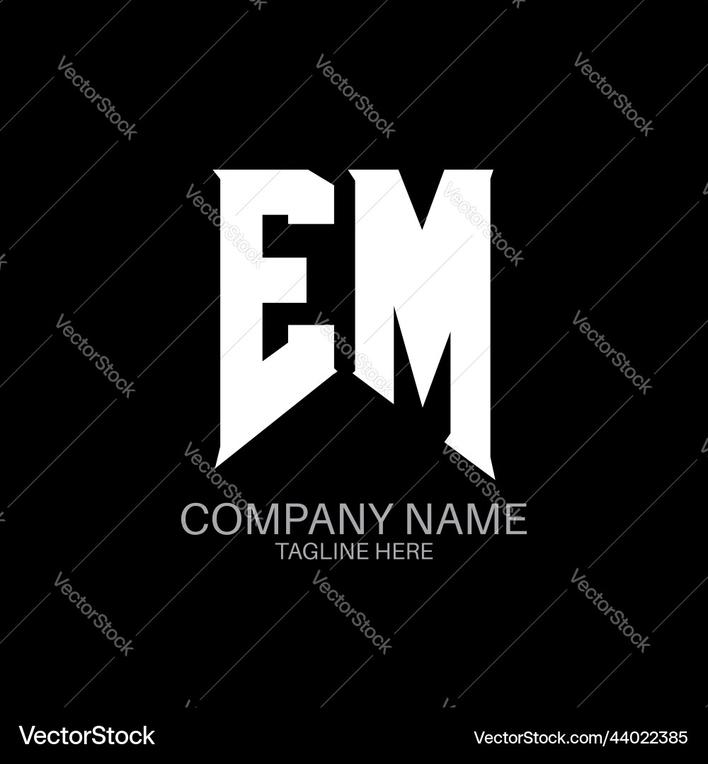 Em letter logo design initial letters gamings Vector Image