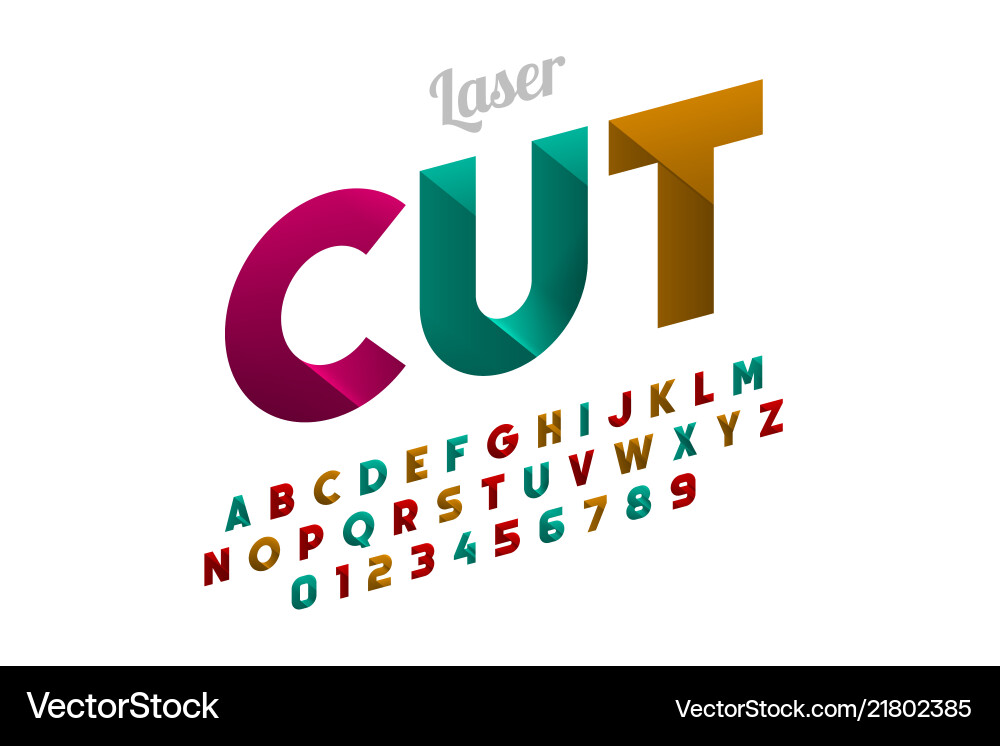 Laser cutting font design alphabet letters and Vector Image