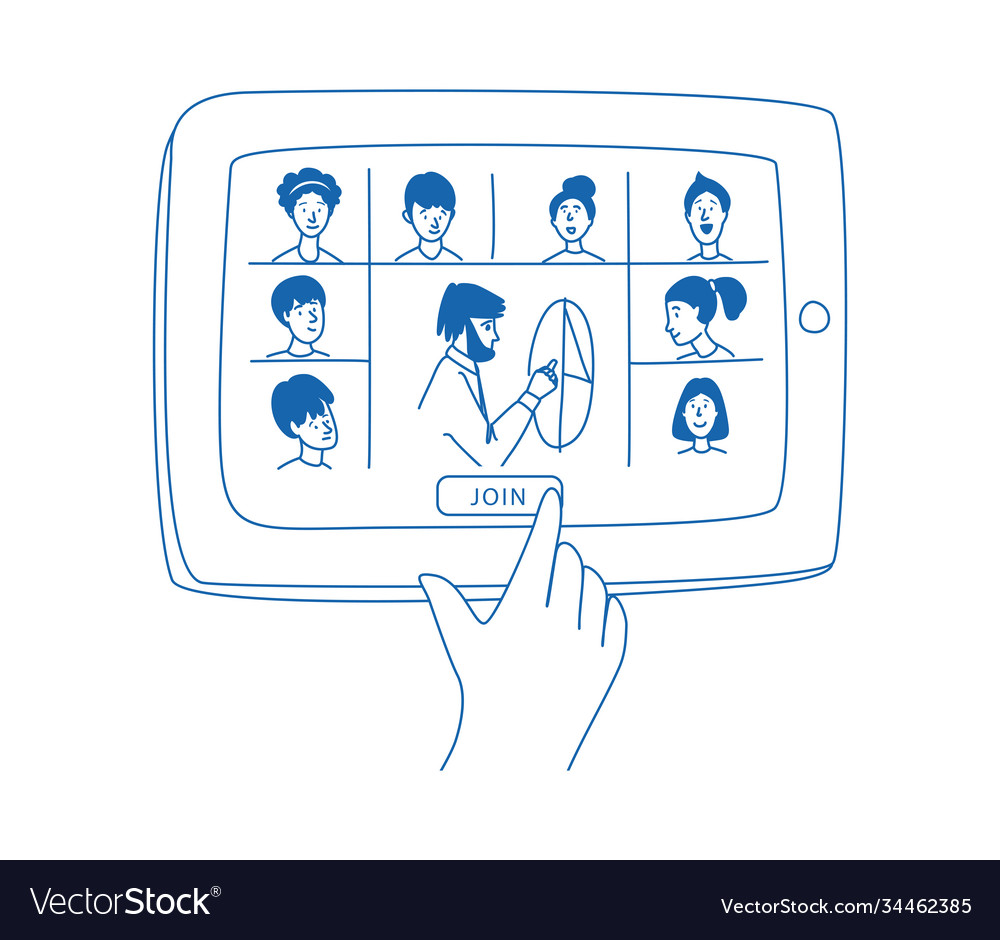 Learning online e-learning video call chat Vector Image