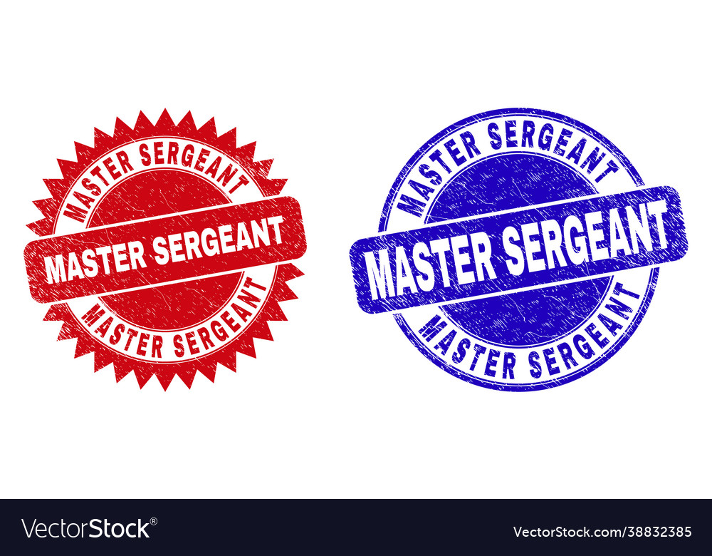 Master sergeant rounded and rosette stamps Vector Image