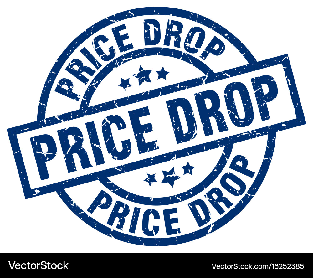 Price drop blue round grunge stamp Royalty Free Vector Image