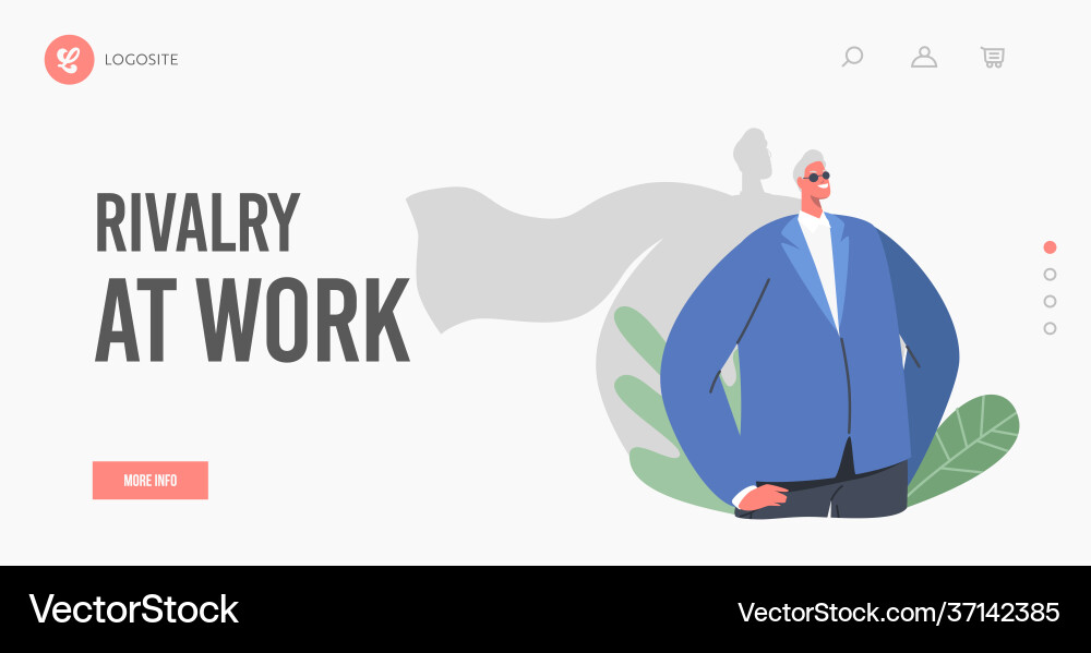 Rivalry at work landing page template businessman Vector Image