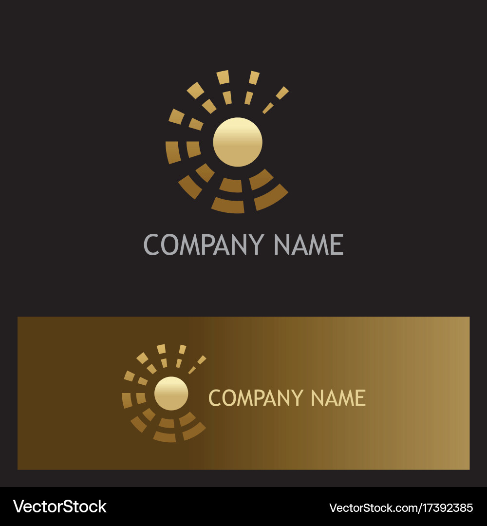 Round letter c abstract gold logo Royalty Free Vector Image