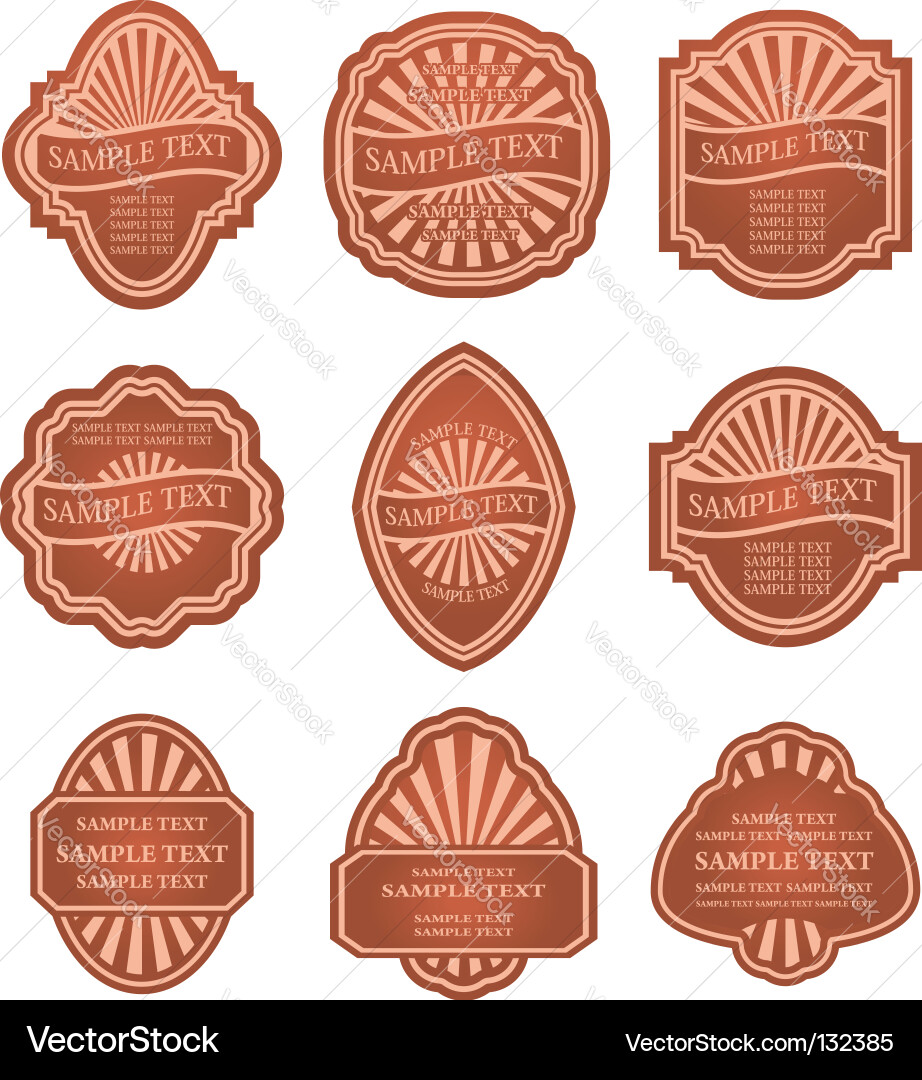 Set of old brown labels Royalty Free Vector Image