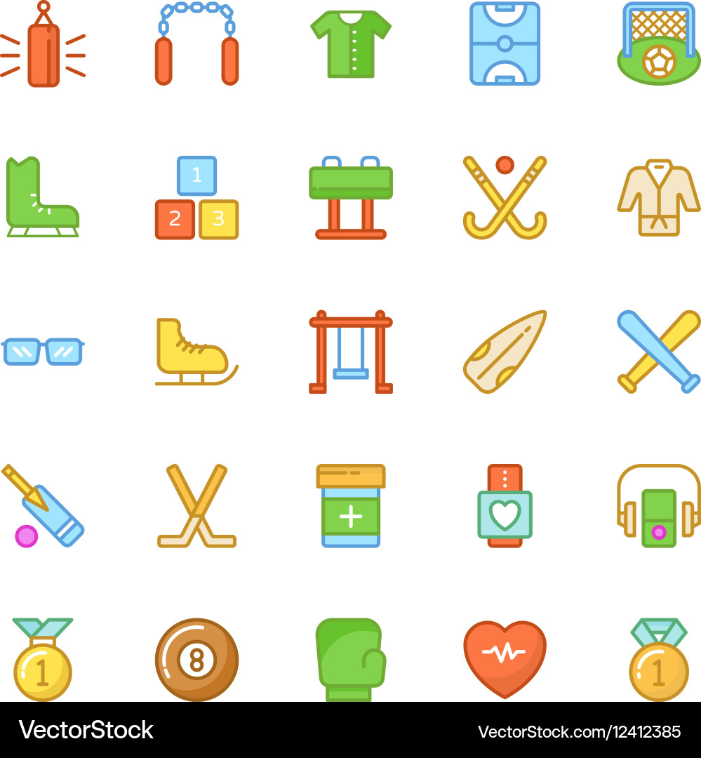Sports colored icons 5 Royalty Free Vector Image