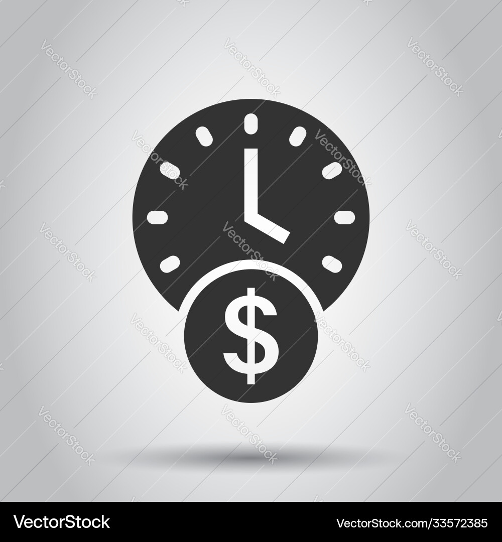 Time is money icon in flat style project Vector Image