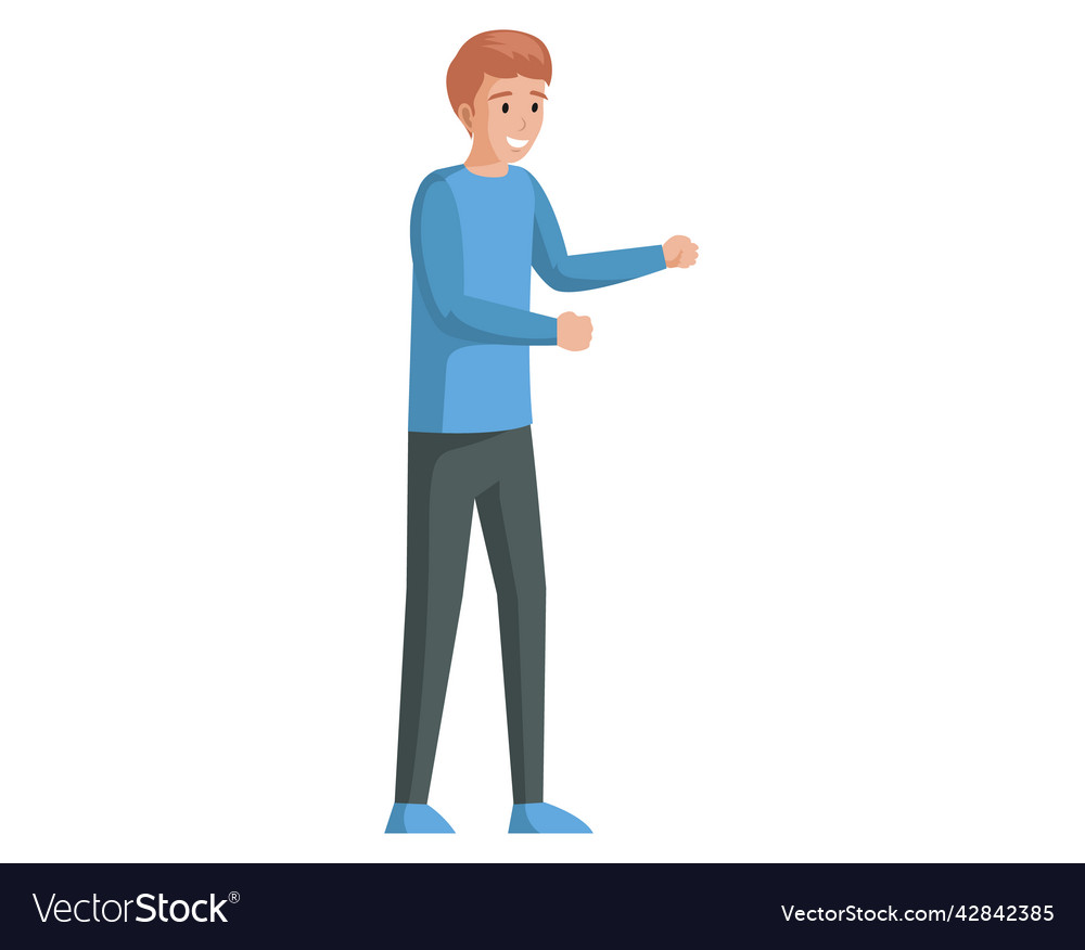 Young man talking and gesturing smiling male Vector Image