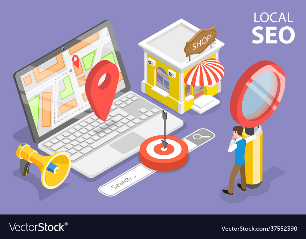 3d isometric flat conceptual Royalty Free Vector Image