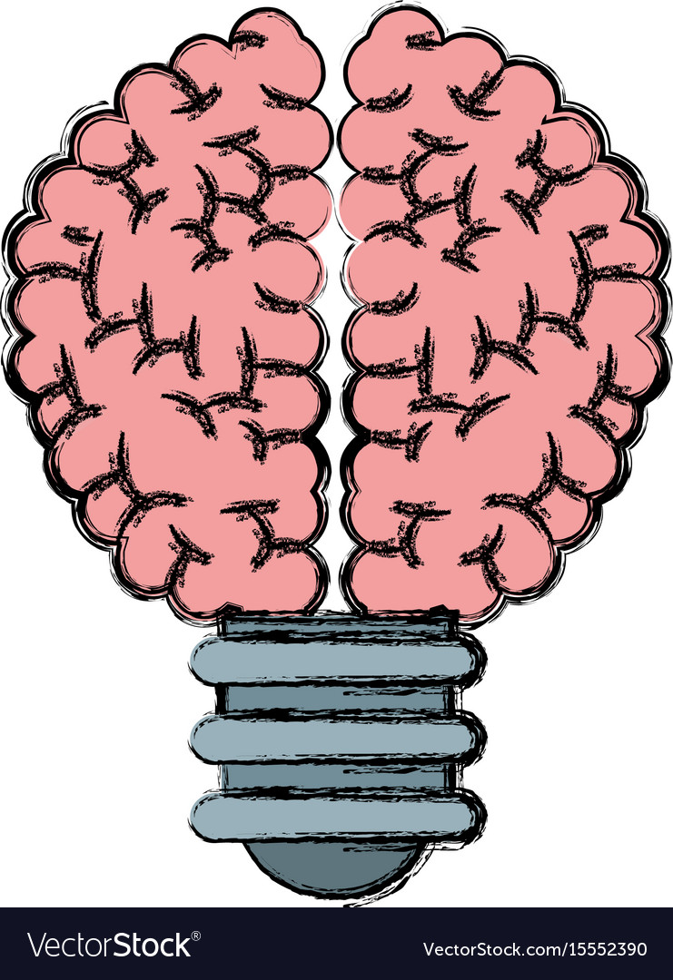 Bulb brain idea creativity knowledge Royalty Free Vector