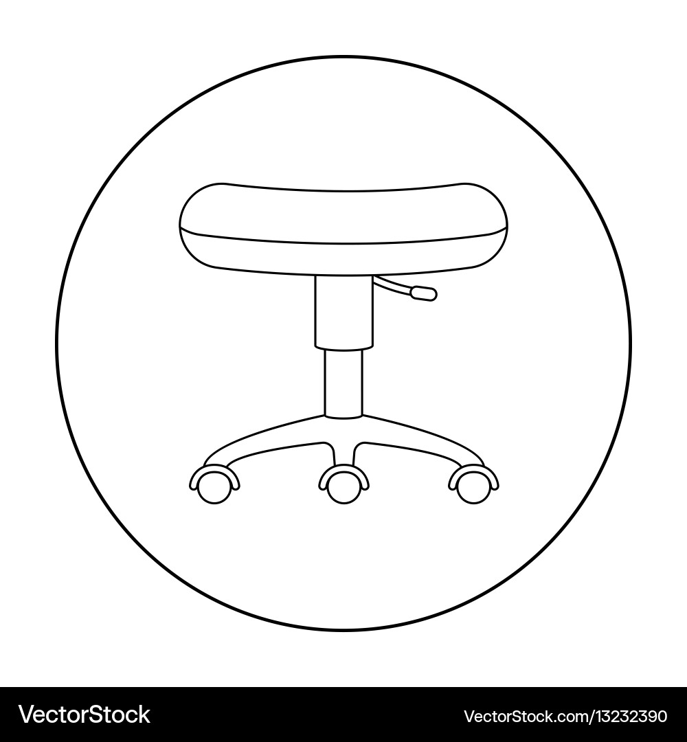 Chair rolling icon outline single tattoo Vector Image